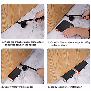 Upgraded 5-Wheel Furniture Moving Tool, 1300lbs Furniture Dolly for Heavy Duty, 360° Rotation Furniture Lifter Tool with 5 Wheels, for Moving Refrigerator Sofa Washing Machine