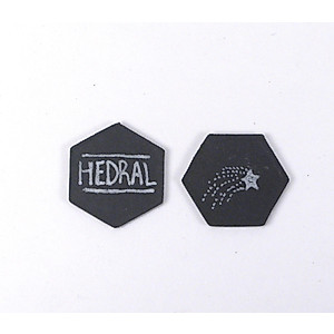 Value Pack of 48 - Blank Black 1" Hexagon Hex Board Game Chits Tiles Counters Markers DIY D&D