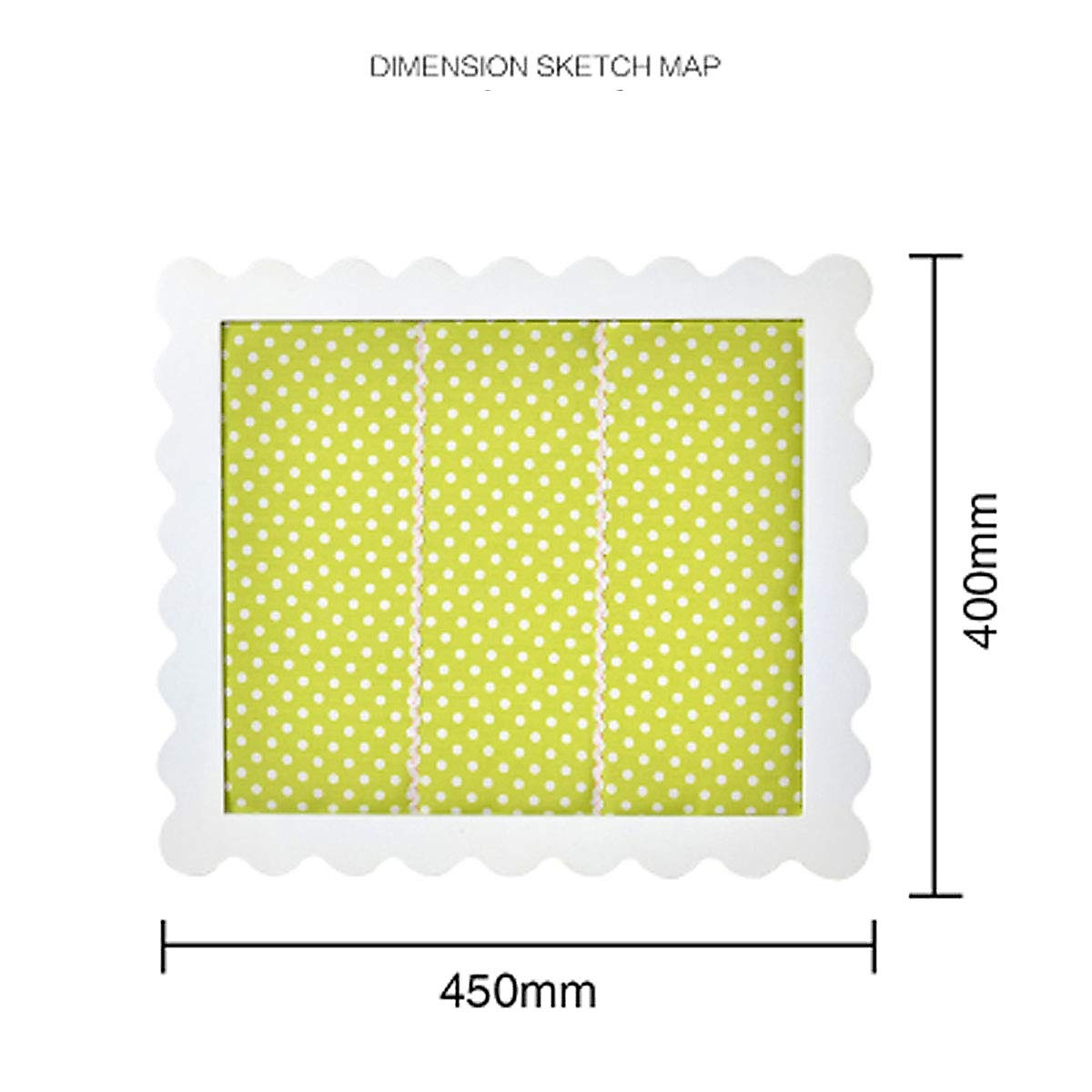 Toddler Room Decorative Memo Pad Polk Dots Fabric Memory/Memo Photo Bulletin Board for Nursery Room Kids Room Decor 17.7 x 15.7 Inches (Green)