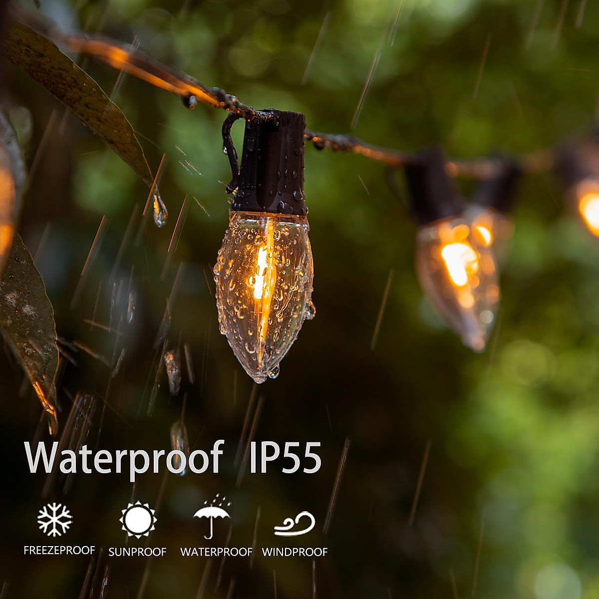 25 PACK C9 LED Christmas Light Bulb, C9 LED Replacement Bulb for Christmas String Lights, E17 Intermediate Base, 2200K Warm White, Commercial Grade Holiday Clear ‎Plastic Bulbs Dimmable Shatterproof