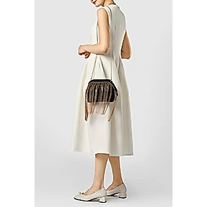 BABEYOND Women's Rhinestone Clutch Evening Bag - Velvet Glitter Tassel Sparkly Purse for 1920s Party Prom Wedding