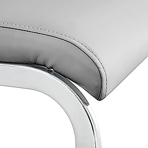 Baysitone Modern Dining Chairs Set of 4, Side Dining Room Chairs, Kitchen Chairs with Faux Leather Padded Seat High Back, Chairs for Dining Room,Kitchen, Living Room Light Grey