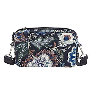 Vera Bradley Cotton RFID Convertible Pouch Crossbody in Java Navy Camo