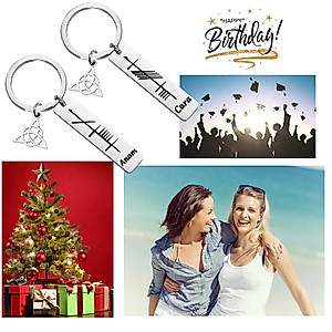 Gzrlyf Anam Cara Keychain Set Soul Friend Gift Best Friend Keychain Set of 2 Soul Sister Gifts Celtic Gifts (Keychain Set)