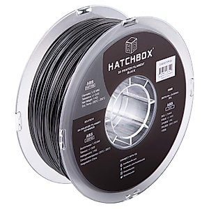HATCHBOX Paint-Free ABS 3D Printer Filament, Dimensional Accuracy +/- 0.03 mm, 1 kg Spool, 1.75 mm, Black