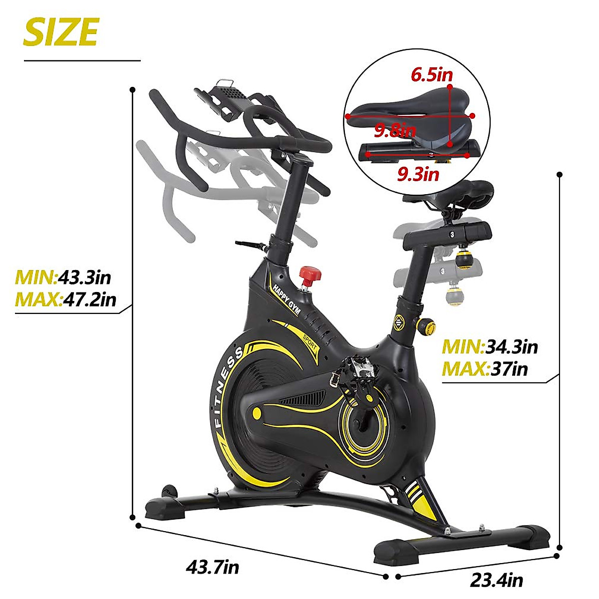 FDW Exercise Bike Cycling Bike Magnetic Resistance Stationary Cycle Bike Workout Fitness Equipment Indoor Bike with Belt-Drive Comfortable Seat Cushion