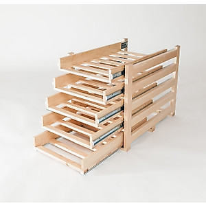 Wine Logic In-Cabinet Sliding Tray Wine Rack, 30-Bottle, Solid Maple Wood, Unstained with Clear Satin Lacquer Finish