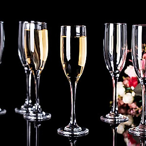 SUNNOW Vastto 6 Ounce Classic Champagne Flute Glass,for Wedding and Party,Set of 12