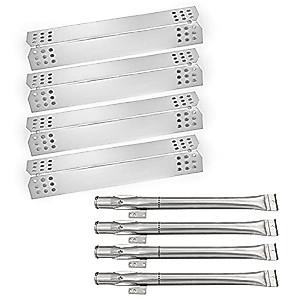 Hongso Grill Kit for Home Depot Nexgrill 4 Burner 720-0830H, 720-0830D, BHG 720-0783W, 720-0783H, Members Mark 720-0830G, 720-0830F Gas Grill Models, Grill Burners Heat Plates Grill Parts Replacement