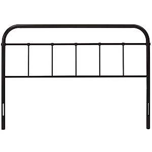 Modway Serena Rustic Farmhouse Style Steel Metal Queen Headboard Size in Brown,