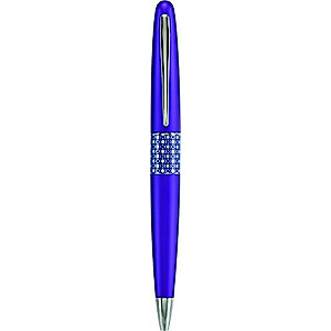 PILOT MR Retro Pop Collection Ballpoint Pen in Gift Box, Purple Barrel with Elipse Accent, Medium Point Stainless Steel Nib, Refillable Black Ink (91424)