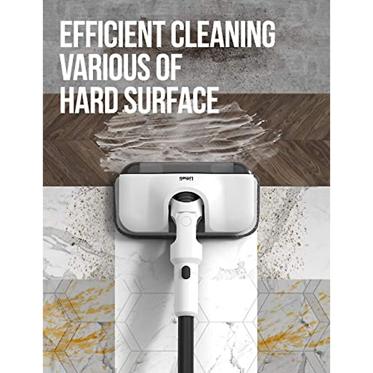 LiTHELi Cordless Vacuum Cleaner, 10000Pa/6000Pa Stick Vacuum with Mop Pad, Brushless Motor for Hard Floor, with 2 * 4Ah Swappable Battery