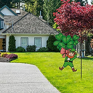 St Patricks Day Garden Flag Leprechauns Shamrocks Clovers Vertical Double Sided Holiday Yard Outdoor Decor 16 x 24 Inch