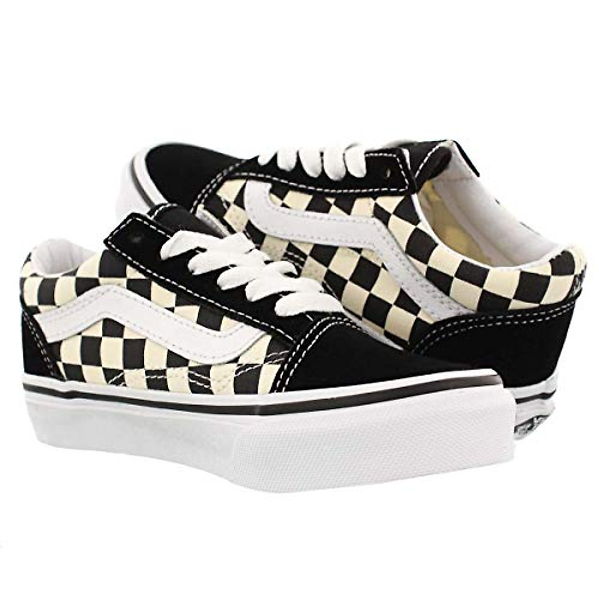 Vans Kids K Old Skool Primary Check Black White, 3 Little Kid