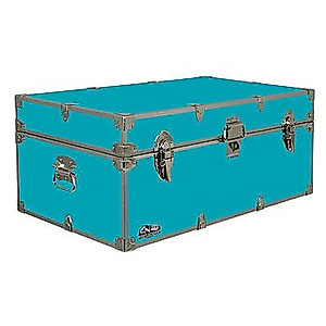 C&N Footlockers - Full-Size Happy Camper Trunk - #1 Summer Camp Trunk - Made in the USA - Steel Footlocker with Lid Stay - 32 x 18 x 13.5 Inches (Lime Green)