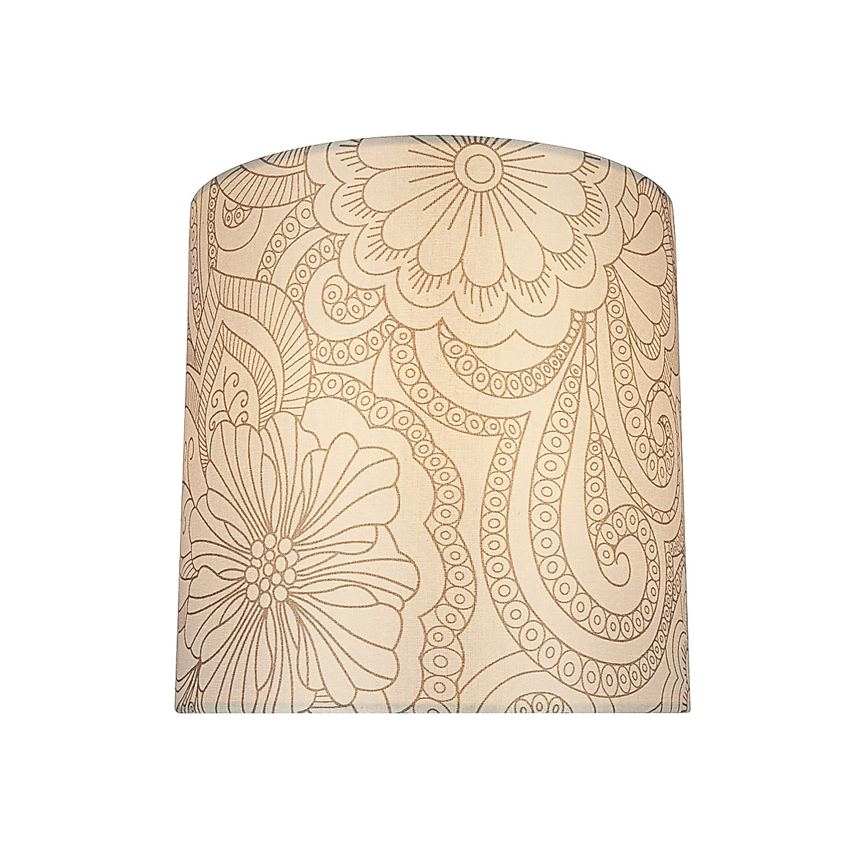 Aspen Creative 58402, Drum Uno Lamp Shade, White & Grey, 10" Top x 10" Bottom x 10" Height, Slip UNO 36mm