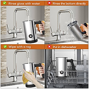 Casimhu Milk Frother Electric, 4-in-1 Milk Frother and Steamer Stainless Steel, 10.6oz Large Capacity, Warm and Cold Foam Maker, Automatic Milk Warmer for Coffee (polished)