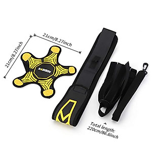 Kabibin Soccer Ball/Volleyball Training Equipment, Solo Soccer Kick Trainer for Kids Adults, Soccer Practice Aid Bungee Waist Belt (Yellow)