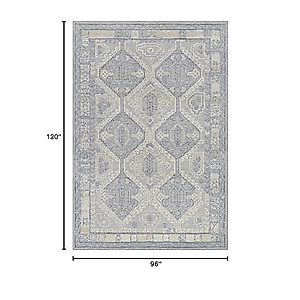 Mark&Day Area Rugs, 8x10 Buffalo Center Traditional Medium Gray Area Rug, Grey White Beige Carpet for Living Room, Bedroom or Kitchen (8' x 10')