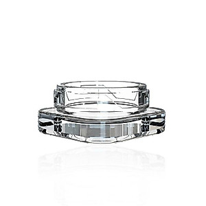 8mL Thick Glass Cube Stash Jar Container (White Top, Clear Bottom) (2 Pack)