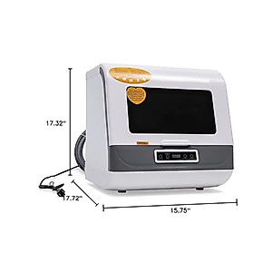 WenDissy Portable Countertop Dishwasher, 3 Washing Programs, Air-dry Function, Automatic Dishwasher Deep Heating Cleaning Machine for Small Apartments, Dorms and RVs (White)