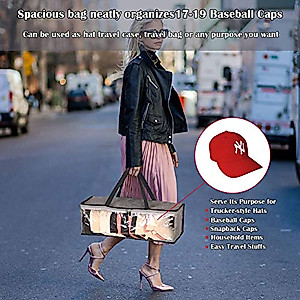 2 Packs Hat Organizer, Hat Storage for Baseball Caps, Hat Bag, Baseball Cap Organizer, Hat Holder Rack with 2 Carry Handles, Portable/Clear Visible/Dust Free, Holds Up to 19 Hats (Gray)