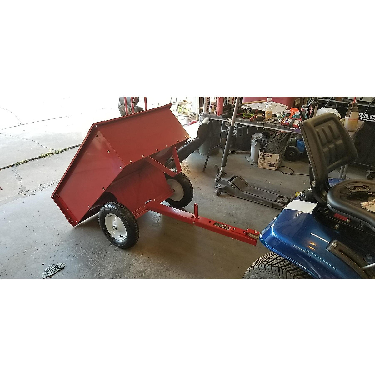 Haul Master 10 Cu. Ft Dump Tilt Trailer Cart for Lawn Garden with Removable Tailgate 600 lb Capacity