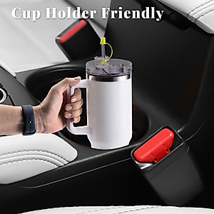 Sublimation Tumblers Blanks Bulk, 4 Pack 40 oz Personalized Insulated Tumbler with Lid & Straw Cover & Handle, Stainless Steel Water Bottle Mug Iced Coffee Cup, Gift for Women Men Party Travel, White