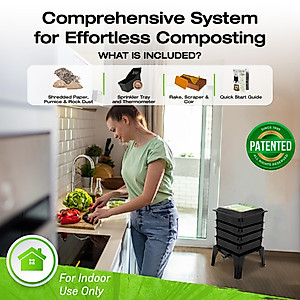 Worm Factory 360 Black US Made Composting System for Recycling Food Waste at Home