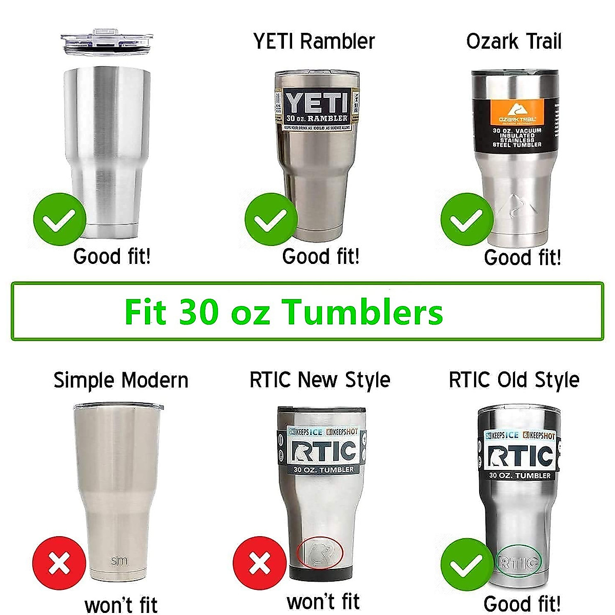 AILUXUAN Tumbler Lids Spillproof 30 Oz,2 Replacement Lids for 30 oz Stainless Steel Tumbler Travel Cup Yeti,Ozark Trails and more Cooler Cup, Sliding Splash Proof(30OZ,2Pack)