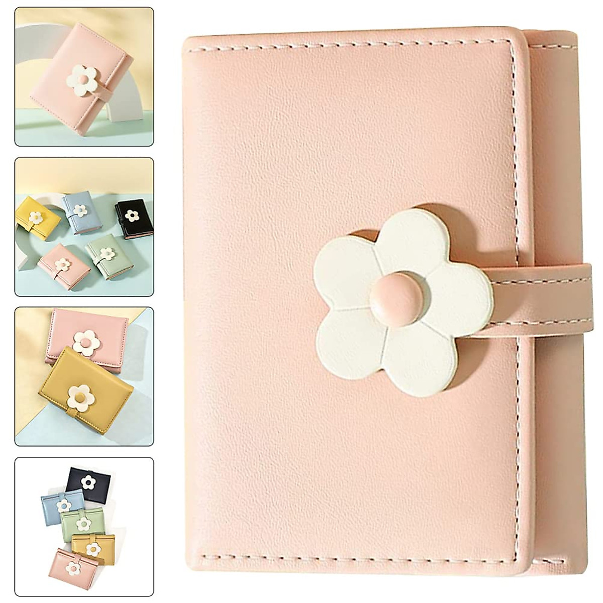 ABOOFAN Wallet Women Cute Flower Wallet for Girls Women Small Tri-Fold Wallet Cash Pocket Belt Bag