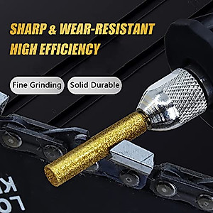 XIXIAN Diamond Chainsaw Sharpener Titanium Plated Burr Stone File Diamond Sharpening Wheels for Chain Saw Stone Jewerly Wood 12 Pcs 3/16 Inch