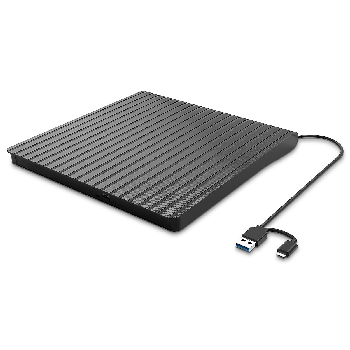 Gotega External CD/DVD Drive for Laptop USB-C & USB 3.0 CD/DVD ROM Drive Reader Writer Burner Compatible with Laptop PC MacBookMac Windows 10/8/7 Linux OS Apple