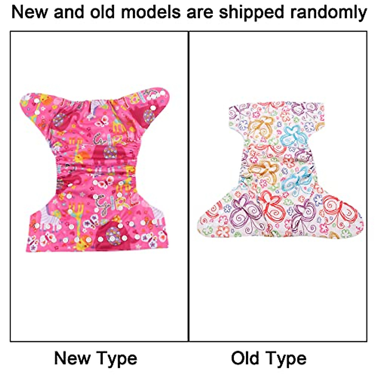 Baby Cloth Diapers, Reusable Infant Swim Diaper Washable Cloth Hook Loop Operating Size Adjustable for Baby Girls and Boys (BL001)