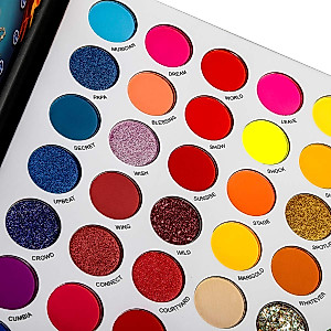 DE'LANCI Big Colorful Eyeshadow Palette Professional 54 Color Board Eye Shadow Bright Neon Glitter Matte Shimmer Makeup Pallet Highly Pigmented Powder EyeShadow for Women Girl Halloween Christmas Gift