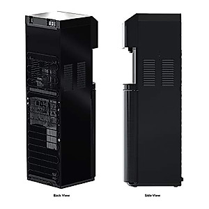 Brio Moderna UV Self Cleaning Bottleless Water Cooler Dispenser with Filtration – Adjustable Temperature – Digital Clock – LED Nightlight – Tri Temp Hot, Cold, and Room, Black Stainless Steel