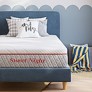 Sweetnight Twin Mattress, 10 Inch Memory Foam Twin Size Mattress, Double Sides Flippable Twin Bed Mattress in a Box, Gel Infused and Perforated Foam for Cool Sleep and Pressure Relief, Gray+White