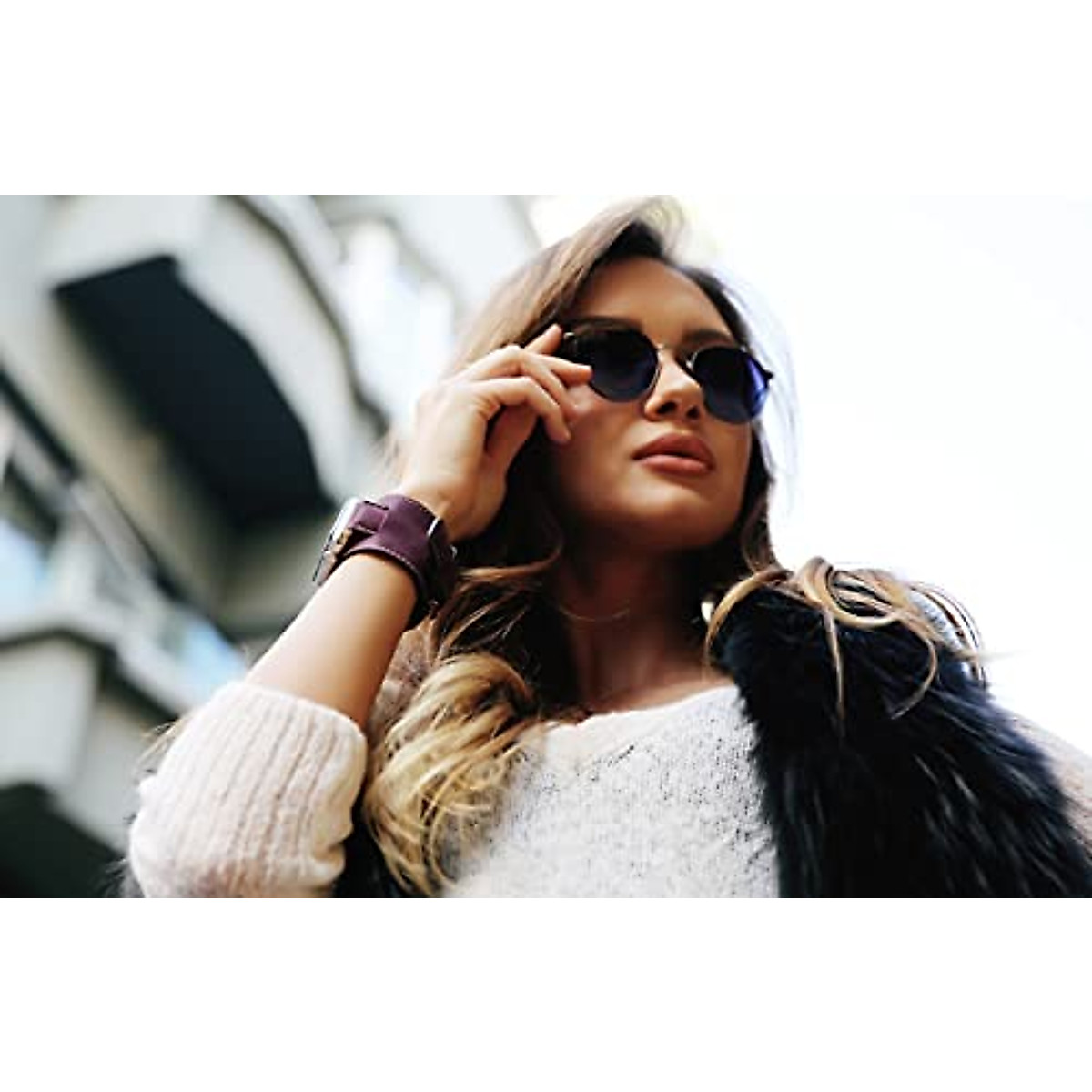 HARDISTON Cuff Watch Band Compatible with Apple 40mm for men & women, Handmade Genuine Leather, Compatible with iWatch Series 7 6 5 4 3 2 1 SE, Wrist Bracelet Arm Band, Medium/Band-Black