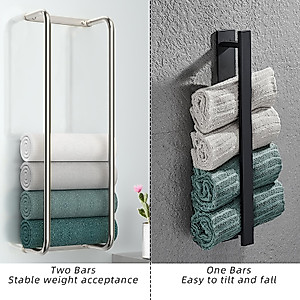 Rxvotocr Stainless Steel Wall-Mounted Bathroom Towel Rack and Organizer for Rolled Towels, Ideal for Modern Small Bathrooms with Limited Space, Sleek and Chic Sliver Design.