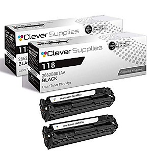 CS Compatible Toner Cartridge Replacement for Canon 118 2662B001AA Black I-SENSYSMF8330CDN LBP7200 IMAGECLASS MF8330CDN MF8350CDW SATERA7200CN 2 Set