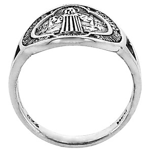 Sterling Silver Saint Benedict Ring 11/16 inch wide, size 10