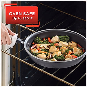 T-fal Signature Nonstick Fry Pan 8.5 Inch Oven Safe 350F Cookware, Pots and Pans, Dishwasher Safe Black