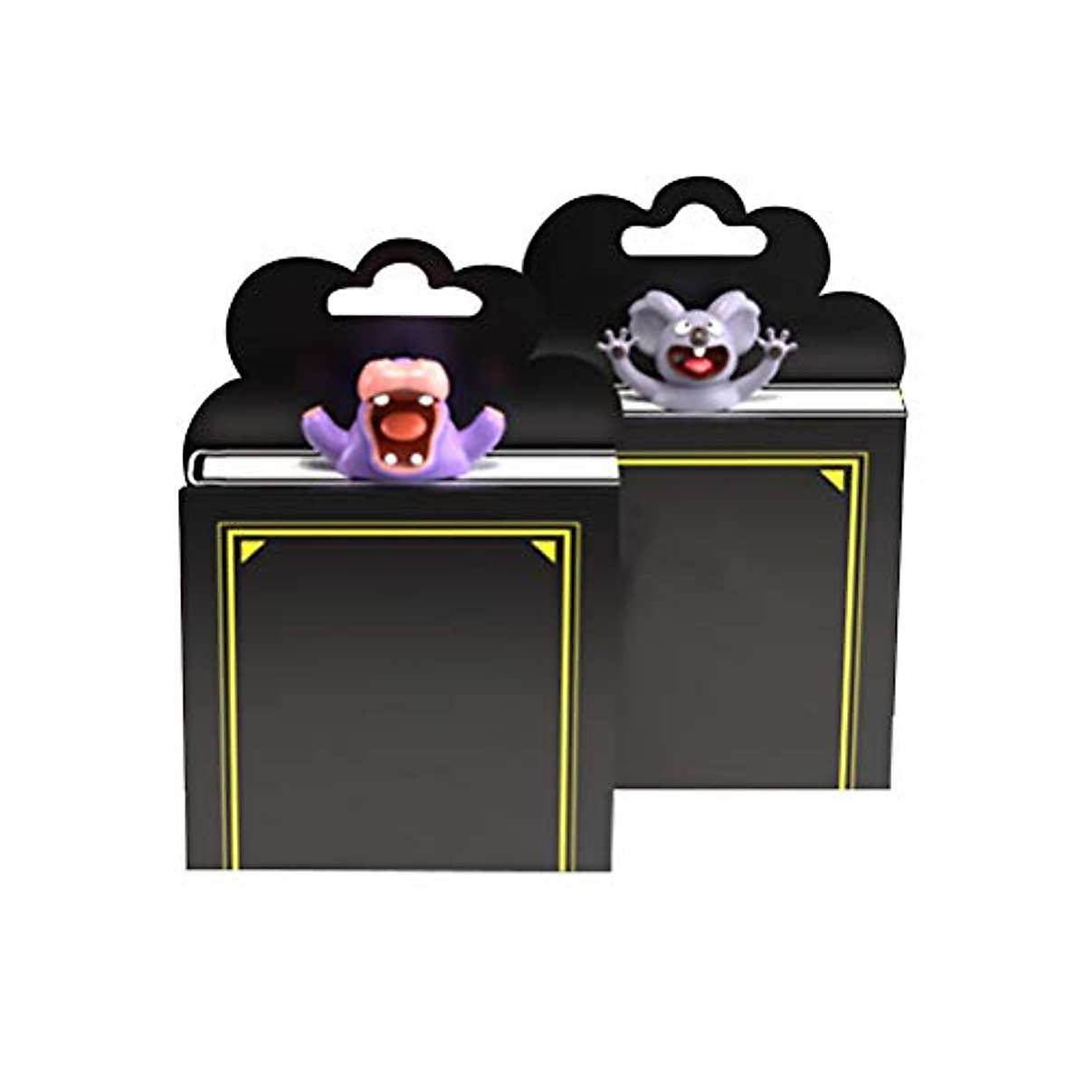 Funny 3D Cartoon Animal Bookmark, 3D Animal Bookmark with Flat Body Gift for Children and Girls (purplr+Pink)