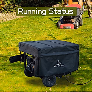 Cover Geny Generator Running Cover, Heavy Duty Generator Tent Covers While Running, Outdoor Waterproof Rain Enclosure, for Open Frame Portable Generators 4500 Watt - 12000 Watt Black