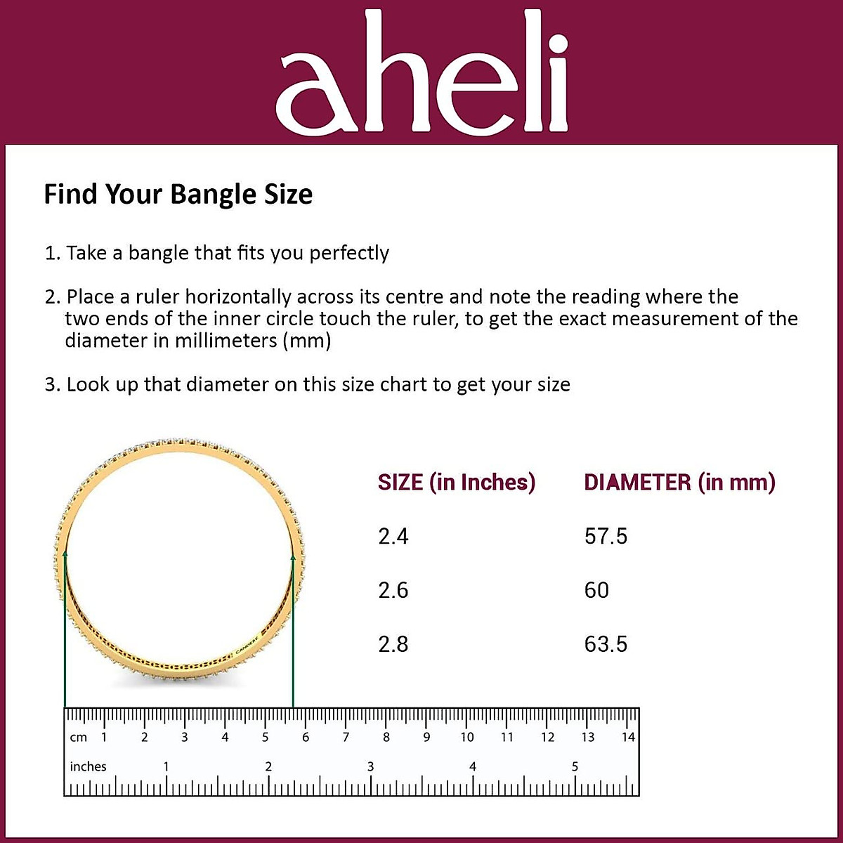 Aheli Stylish Indian Oxidized Bangle Set Ethnic Traditional Bollywood Fashion Wedding Wear Jewelry for Women (Gold_2.8 Inch)