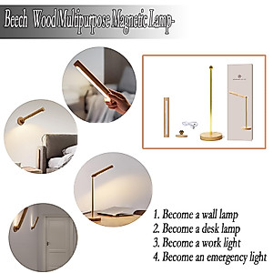 LANDGOO Wooden LED Table lamp Reading lamp Magnetic Dimmable Reading Light