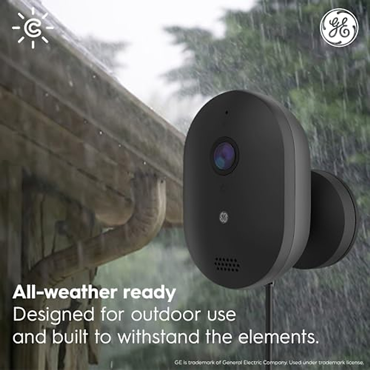 GE CYNC Smart Outdoor Security Camera, 2K HD Camera, Weather-Resistant, Night Vision