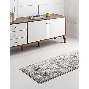 Unique Loom Sofia Collection Area Rug - Salle Garnier (2' x 6' 9" Runner, Gray/ Ivory)