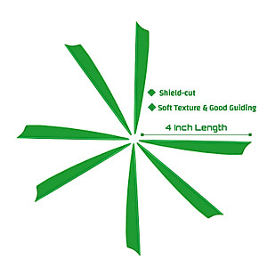 Letszhu Archery Fletches 4 Inch Vanes with Shield Cut for DIY Arrows Bolts (51 Pack)