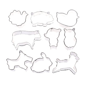 Cosmos Set of 9 Pcs Mini Animal Shapes Cookie Cutters Molds Biscuit Molds for Birthday Party